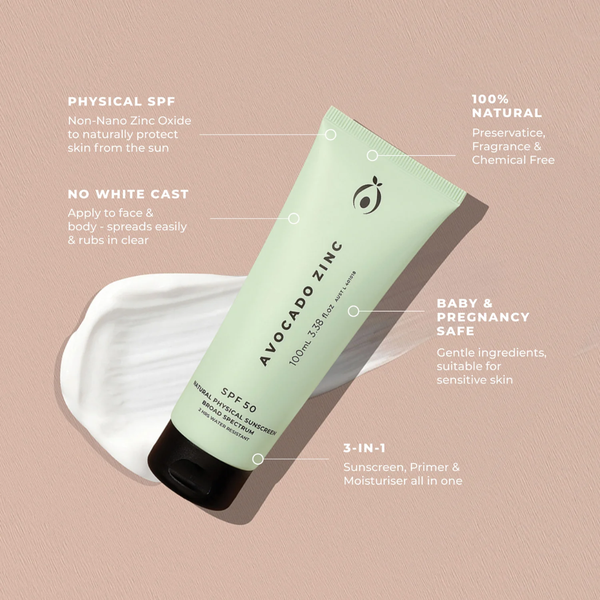 Avocado Zinc SPF50 Natural Physical Sunscreen – The Urban Studio