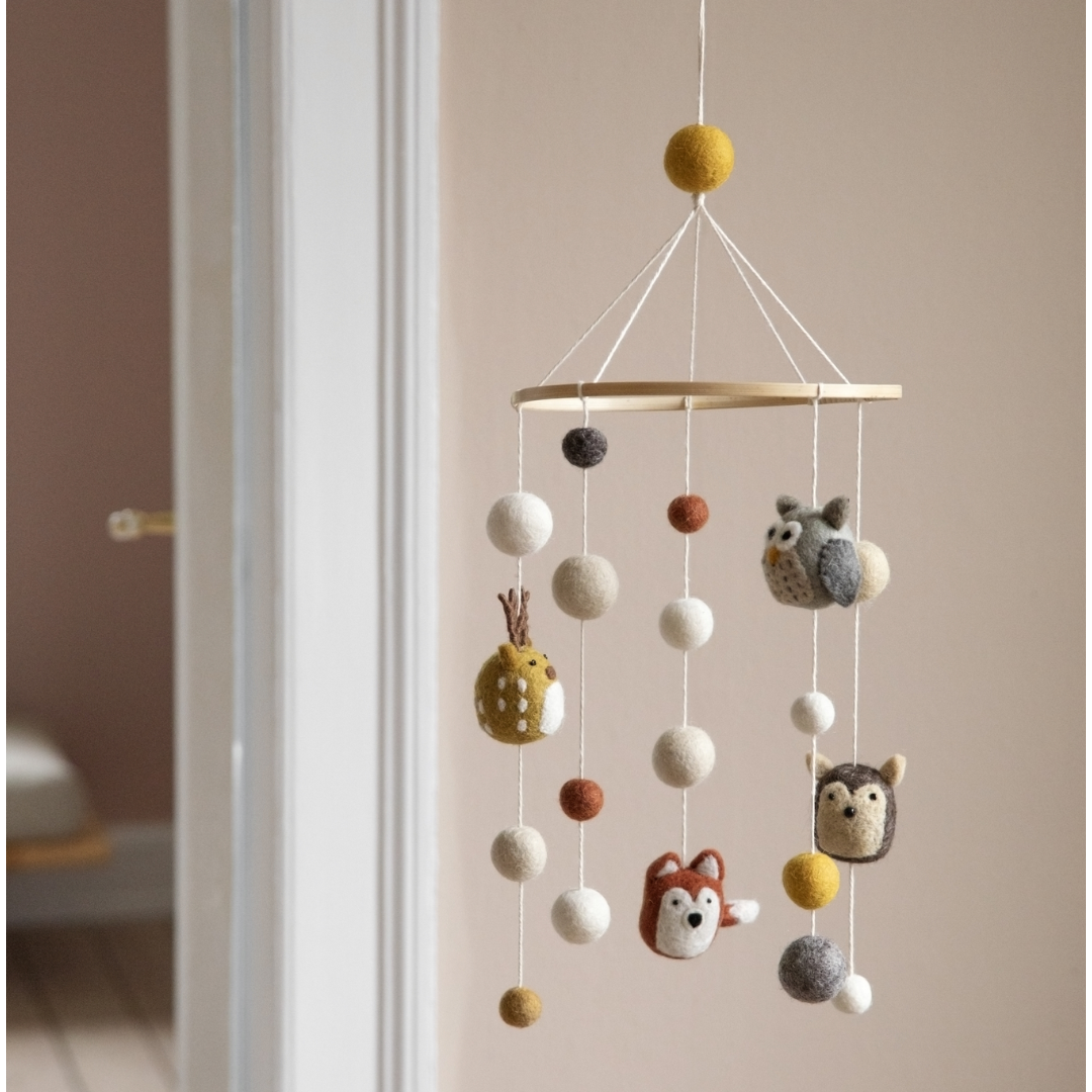 Gry + Sif Felt Baby Mobile - Forest Animals – The Urban Studio