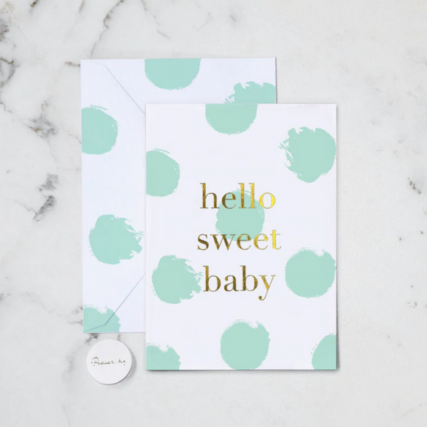 Hello Sweet Baby, baby card, stationery, papier hq – The Urban Studio
